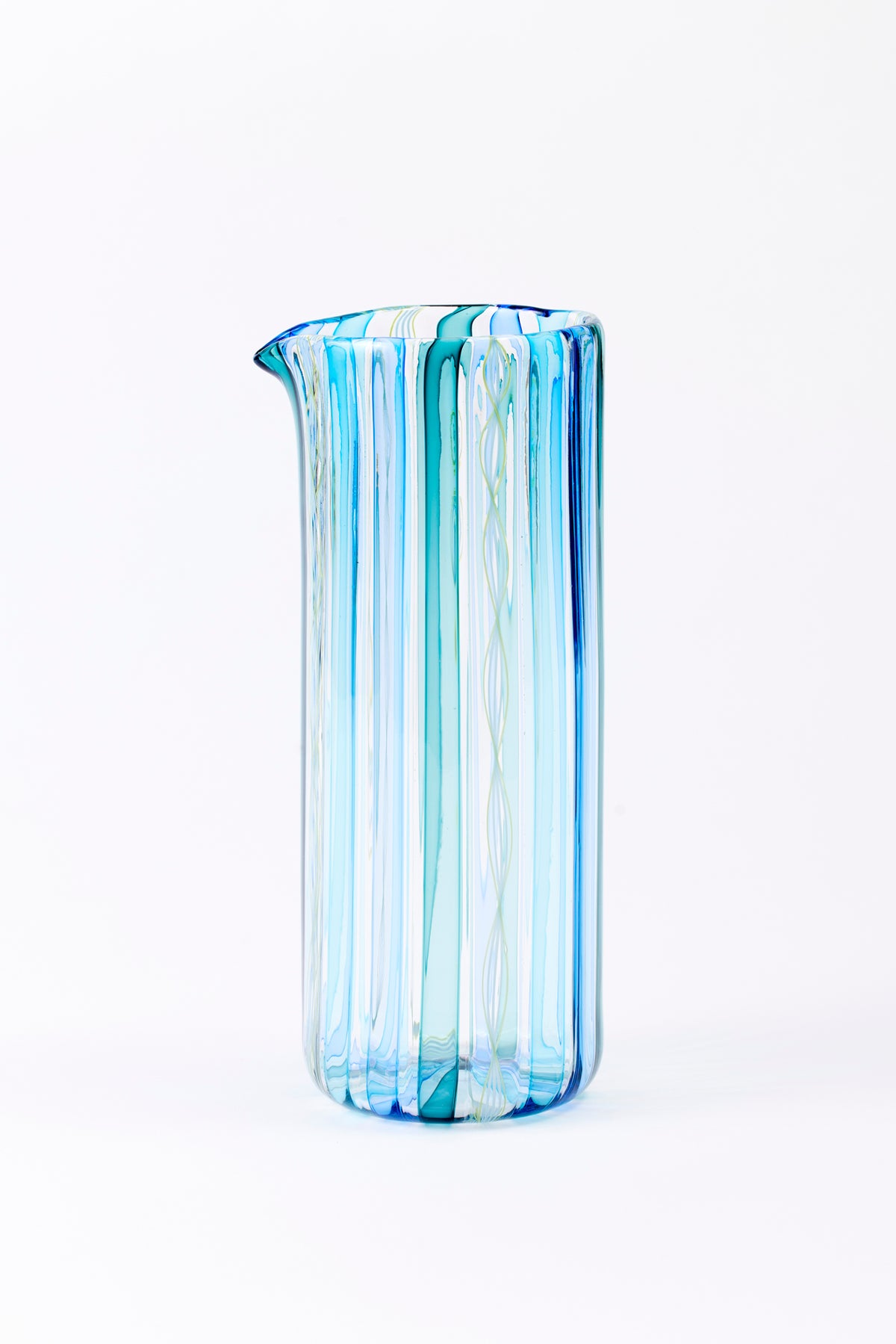OCEAN & AQUA LATTICINO HANDBLOWN PITCHER | TRACY GLOVER