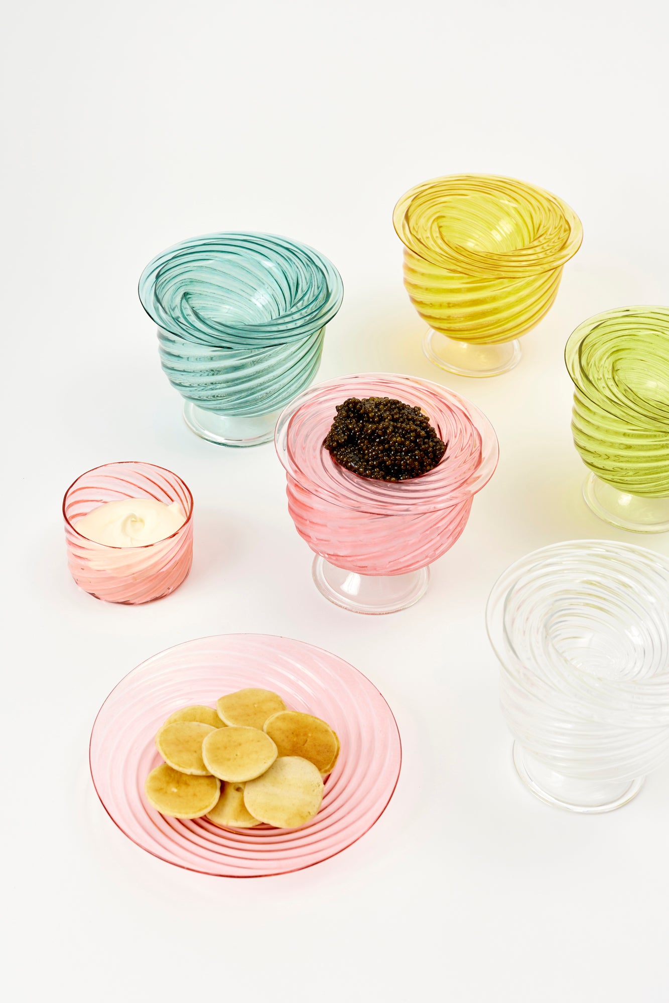 TWIST HANDBLOWN GLASS CAVIAR SERVICE | TRACY GLOVER