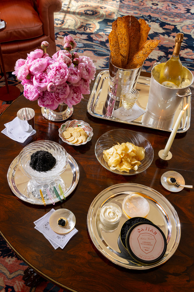 SET OF 2 SILVER DECO TAPER CANDLE HOLDERS