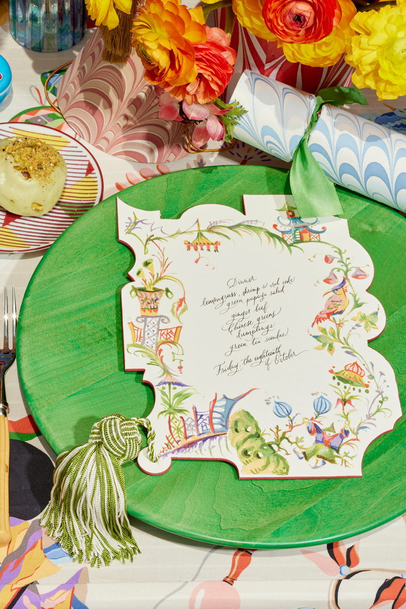 SET OF 12 CHINOISERIE MENU CARDS