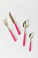 SET OF 4 HOT PINK FLATWARE
