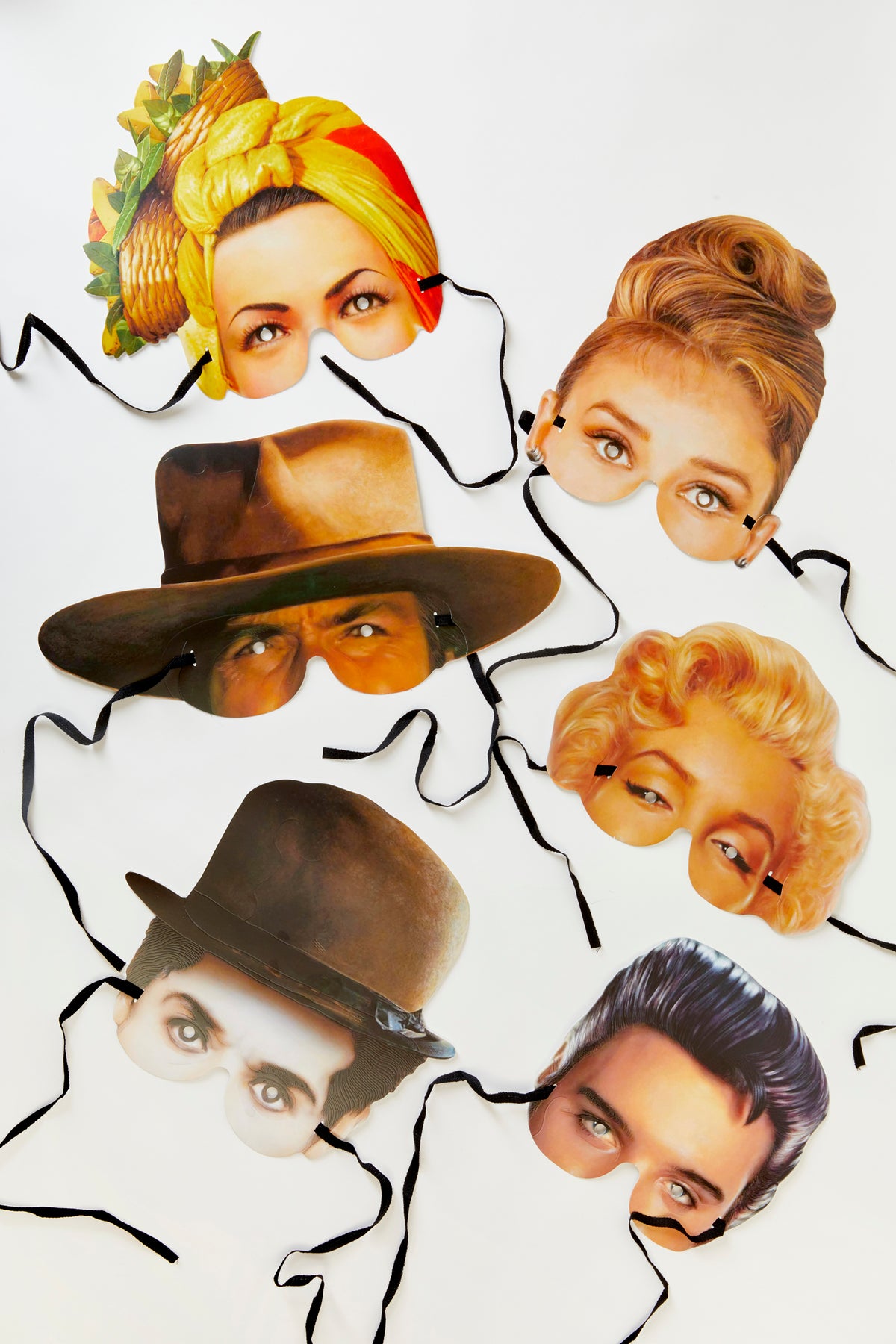 SET OF 6 PAPER ICON PARTY MASKS
